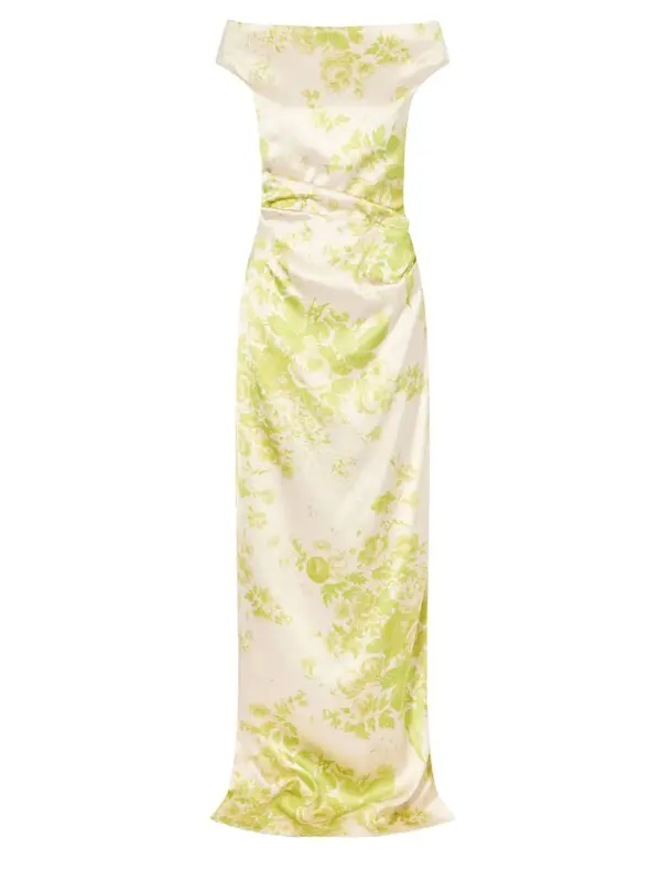 Erdem Off-the-shoulder Floral Print Gown - Yellow