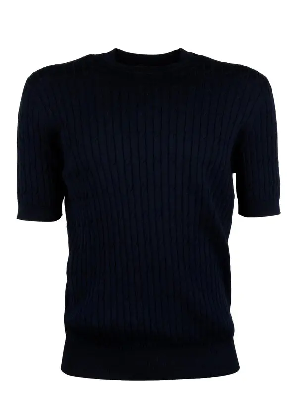 Peserico Crewneck Ribbed Jumper - Black