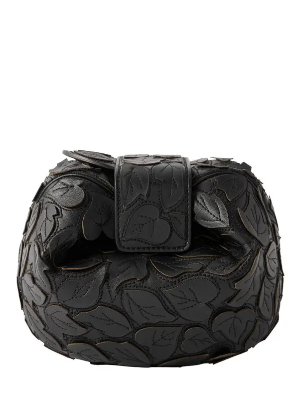 Gabriela Hearst Soft Demi Embroidered Leather Clutch - Black