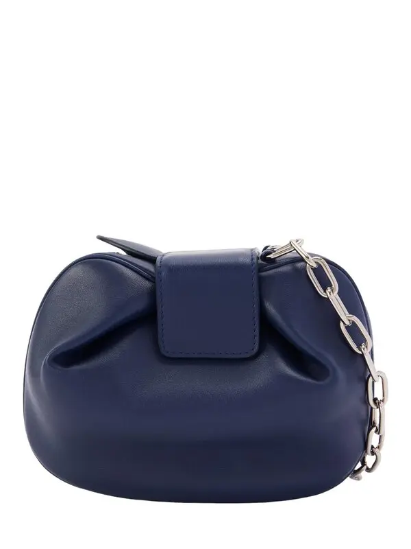 Gabriela Hearst Soft Demi Leather Clutch With Chain Strap - Blue