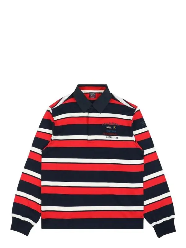 PAUL  SHARK Striped Long-sleeved Polo Shirt - Black