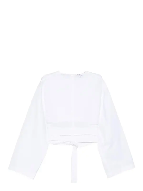Alaïa Long Sleeve T-shirt With Round Neck - White