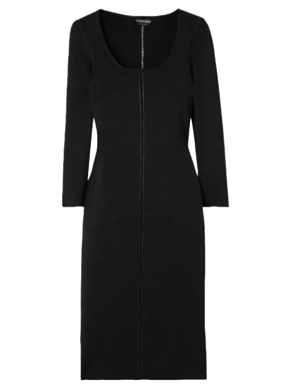 TOM FORD Knit Midi Dress With Cut Out Detail - Black