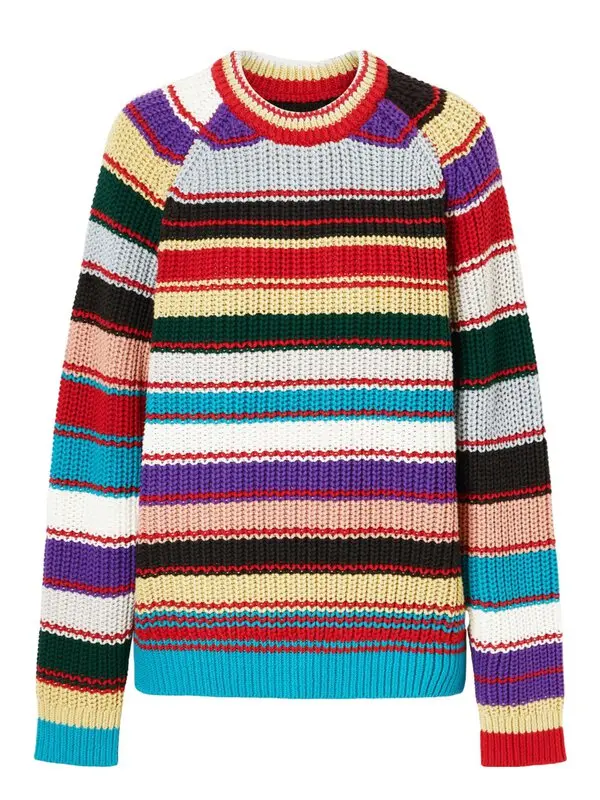 Aimé Leon Dore Striped Crewneck Cotton Knit Sweater - Multicolor