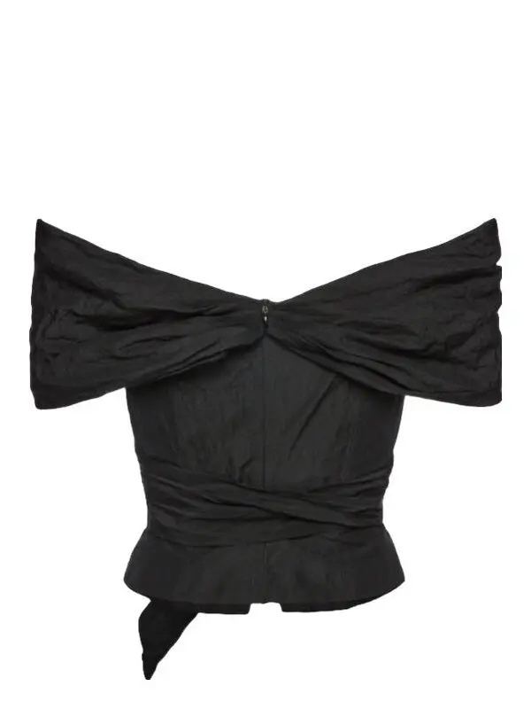 Magda Butrym Tie Neck Blouse - Black