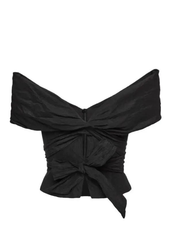 Magda Butrym Tie Neck Blouse - Black