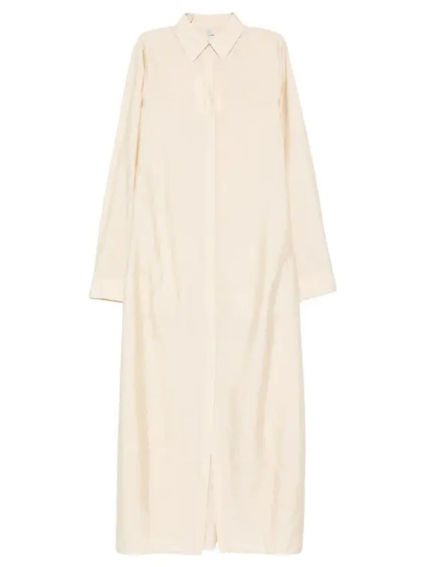 TOTEME Long-sleeved Maxi Dress With Slit Detail - White