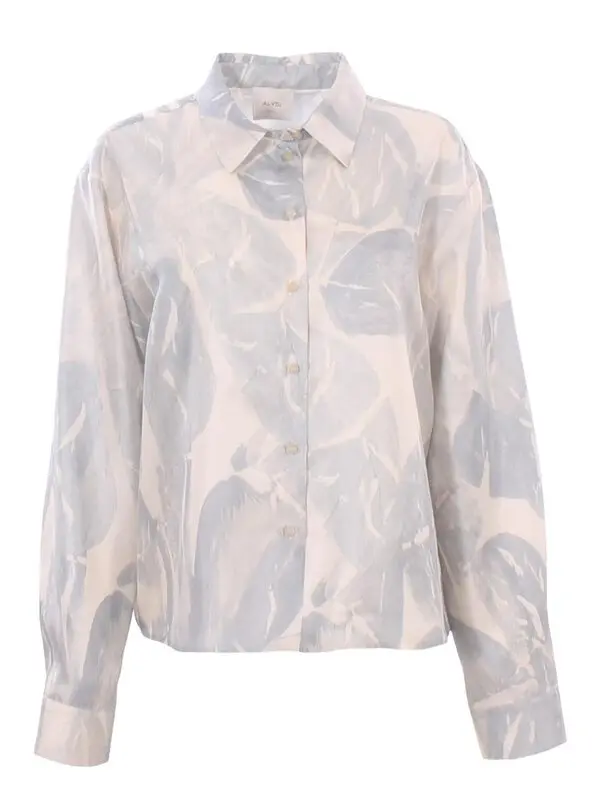 ALYSI Brushed Print Regular Top - White