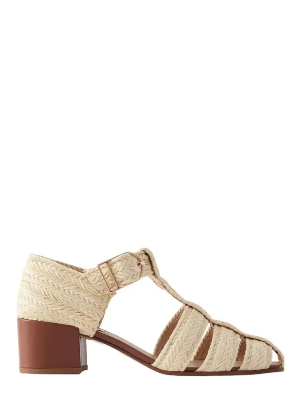 Gabriela Hearst Lyle Raffia Sandals - Nude