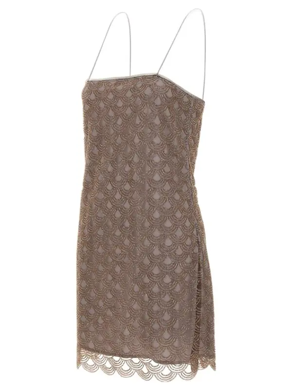 ROTATE BY BIRGER CHRISTENSEN Scalloped Mini Dress - Gray
