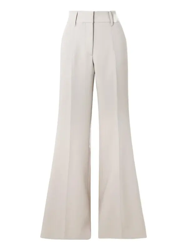 Gabriela Hearst Rhein Wool Flared Trousers - White