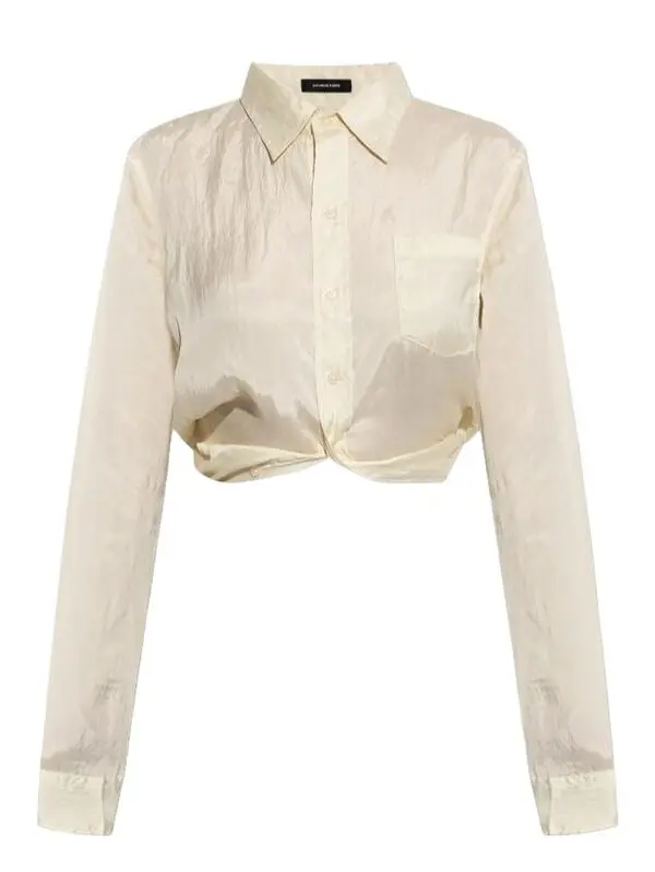 R13 Long Sleeve Shirt With Buttoned Cuffs And Chest Pocket - Cream