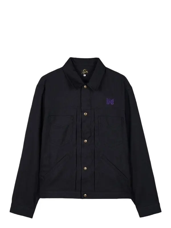 Needles Long Sleeve Collared Casual Jacket - Black