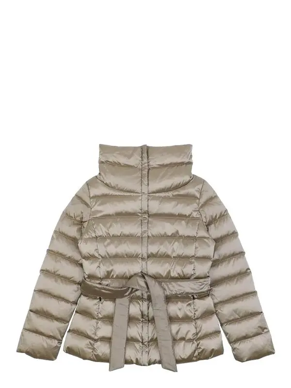 Max Mara Lace Up Quilted Down Jacket - Gray