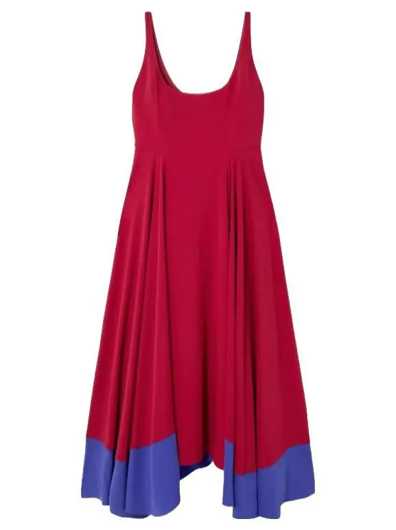 ROKSANDA Asymmetrical Two-tone Crepe Dress - Red