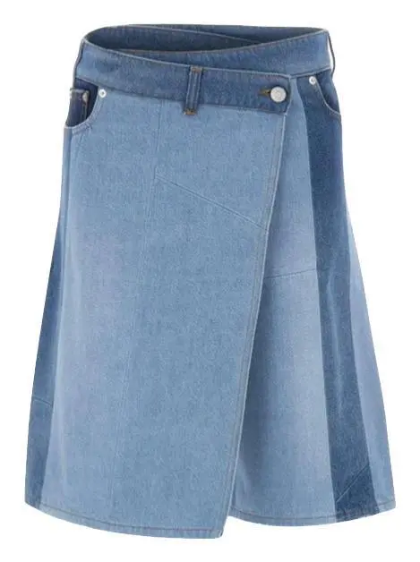 Coperni Spliced Denim Skirt - Blue