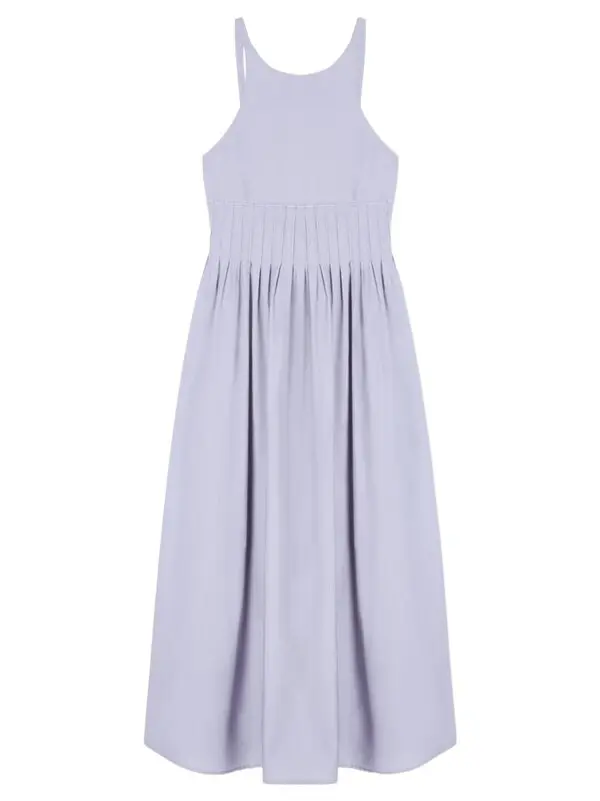 Emporio Armani Long Poplin Dress With Smocked Detail - Purple