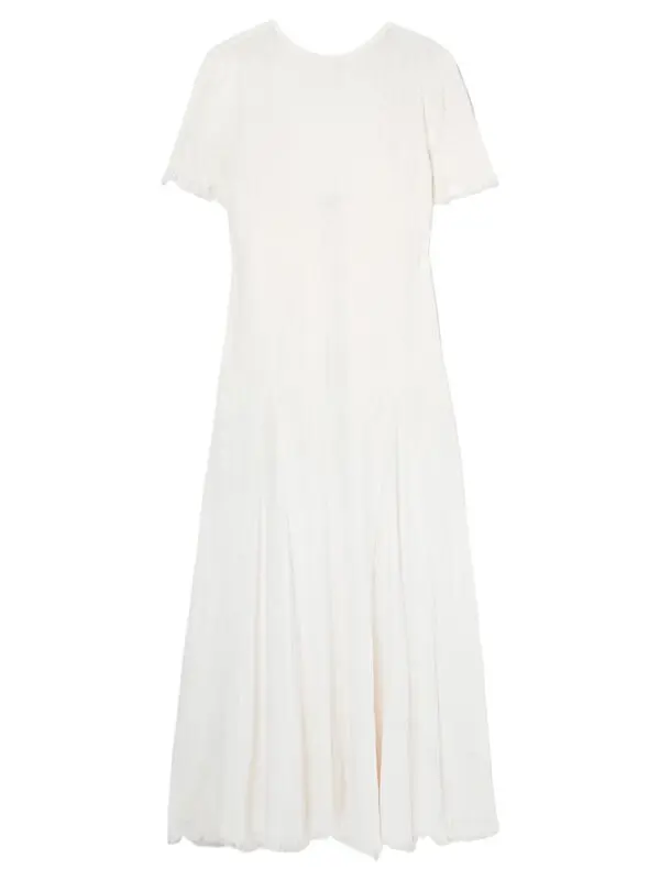 Staud Le Havre Maxi Dress In Cotton Tulle - Cream