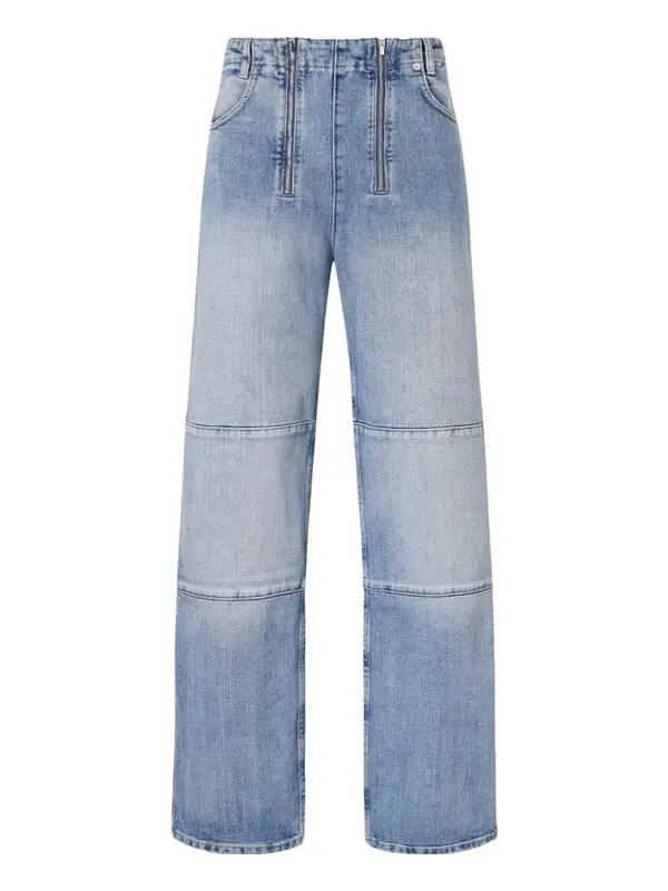 Tibi Fischer Mid-rise Wide-leg Jeans - Blue