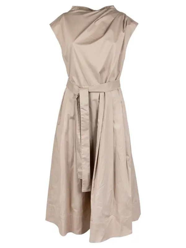 Peserico Belted Sleeveless Dress - Nude
