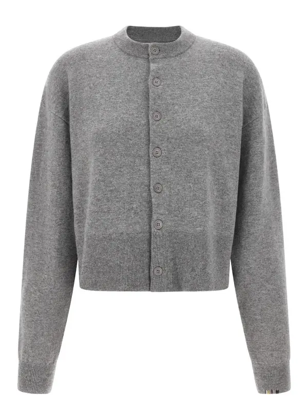 EXTREME CASHMERE X Chou Button Crew-neck Cardigan - Grey