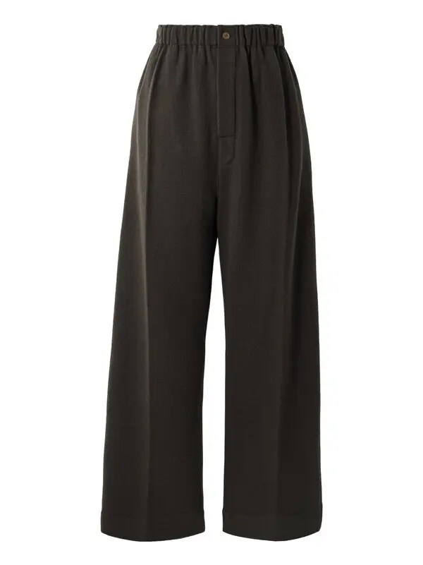 Carven Wool-felt Wide-leg Pants - Black
