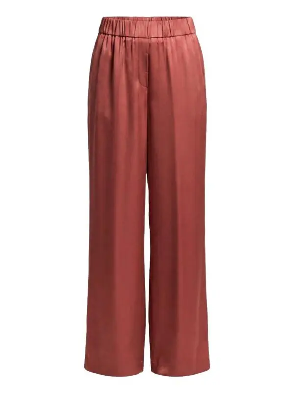 Peserico Elasticated Waist Wide Leg Trousers - Photinia Red