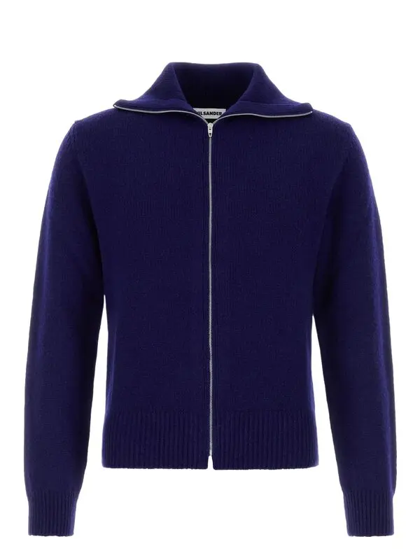 JIL SANDER High Neck Zip-up Cardigan - Black