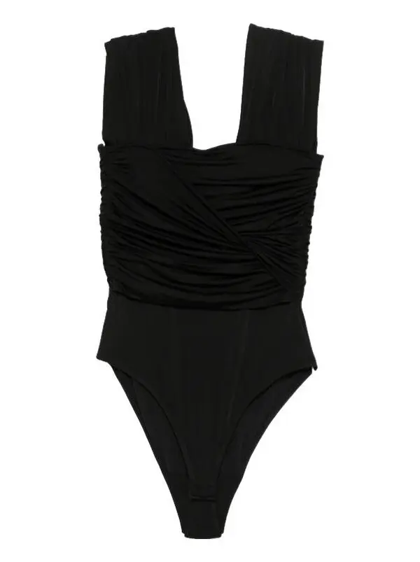 GANNI Twisted Bodysuit - Black