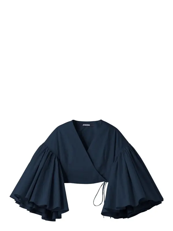Jacquemus The Paysan Wrap Top - Deep Navy Blue