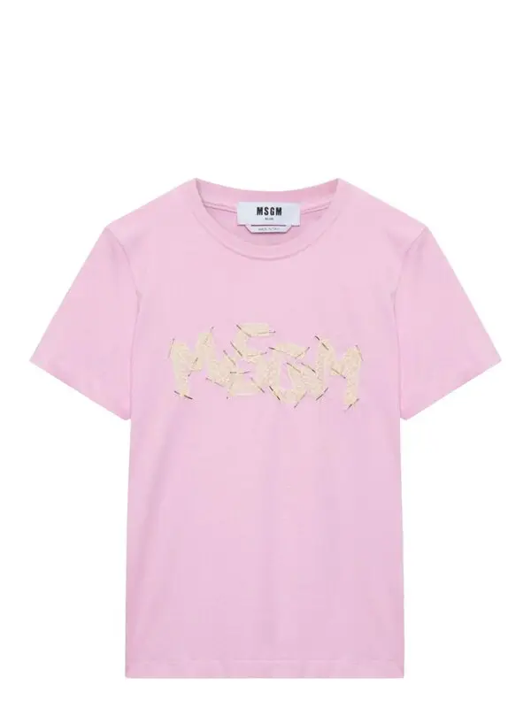 MSGM Short Sleeve Crewneck T-shirt - Pink
