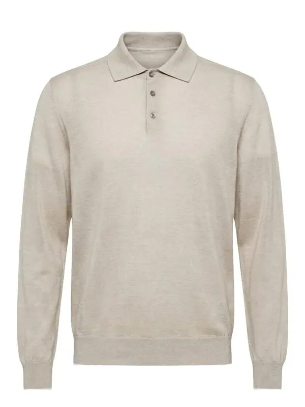 Peserico Crewneck Polo Jumper - Shell Beige