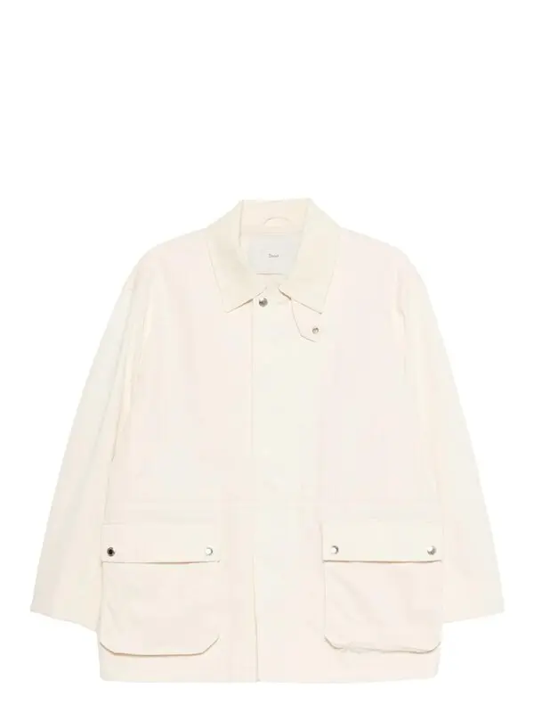 DUNST Collared Long Sleeve Jacket - White