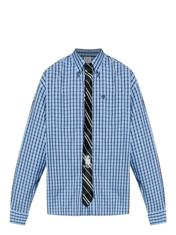 Vetements Checked Oversized Shirt - Blue