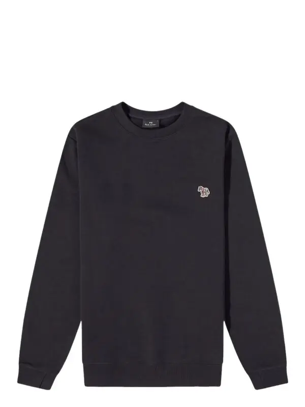 Paul Smith Ps Zebra Logo Embroidered Crew Neck Sweatshirt - Black