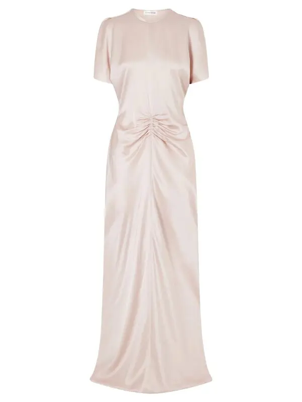 Victoria Beckham Isabella Ruched Satin Maxi Dress - Pink