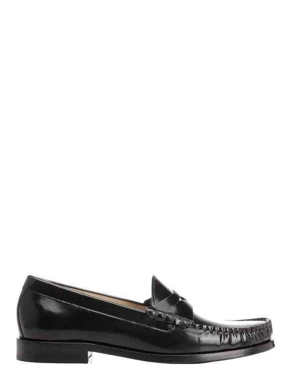 STUART WEITZMAN Lottie Loafer With Ruffle Detail - Black