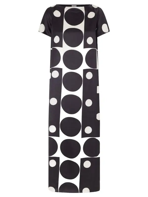 Dries Van Noten Printed Satin Midi Dress - Black