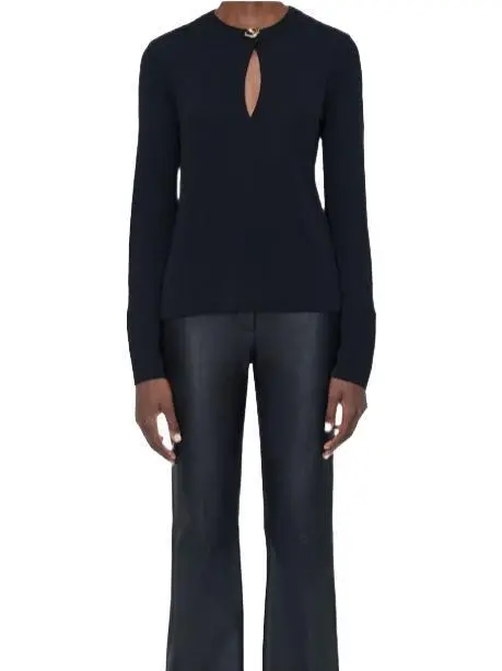 JOSEPH Fabiola Fluid Jersey Blouse - Black
