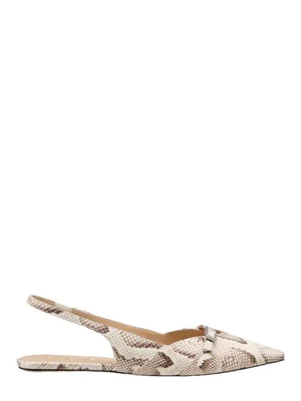 STUART WEITZMAN Animal Print Slingback Flats - Nude
