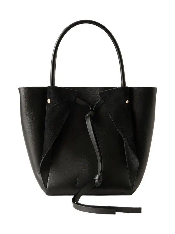 Gabriela Hearst Small Suede And Leather Tote - Black