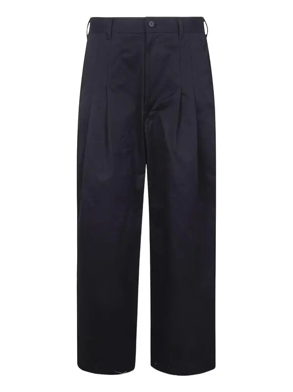 Comme Des Garçons Homme Pleated Straight Leg Trousers - Black