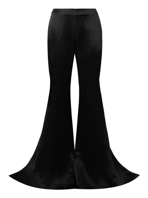 ANN DEMEULEMEESTER Elfa Satin Flared Trousers - Black