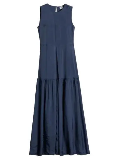 Aspesi Sleeveless Tiered Maxi Dress - Blue
