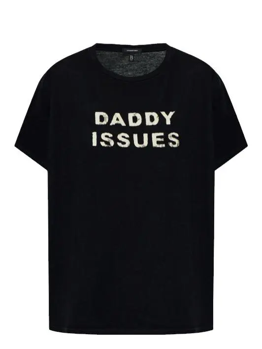 R13 Slogan Motif T-shirt - Black