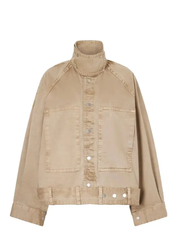 Co Name Belted Cotton-gabardine Jacket - Camel