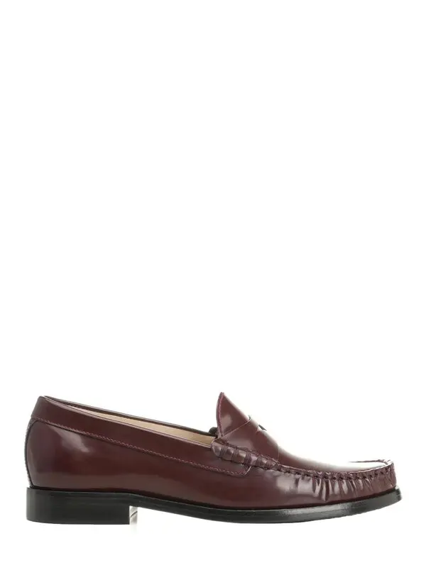 STUART WEITZMAN Lottie Brushed Leather Loafers - Bordeaux