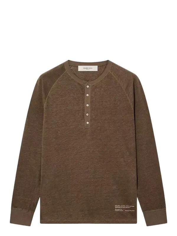 GOLDEN GOOSE Henley Sweater - Brown