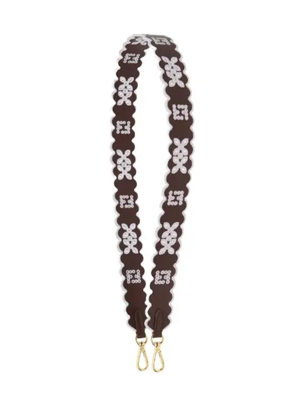 Fendi Strap You Mahogany Leather Shoulder Strap - Brown