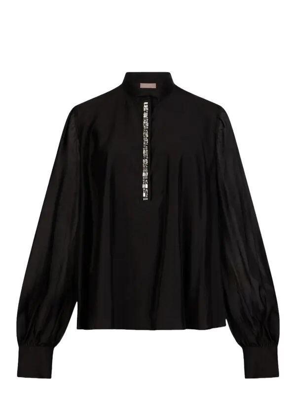 Liu Jo Embellished Long Sleeve Blouse - Black